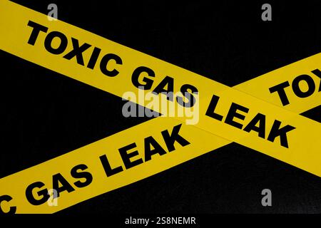 Gas leak or leakage caution danger and warning concept. Yellow ...