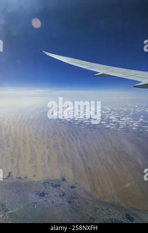 View from the aircraft window during a flight over India with the ...