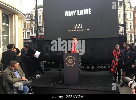 Amy Lame at the Founding Stone Unveiling for The Who at the Music Walk ...