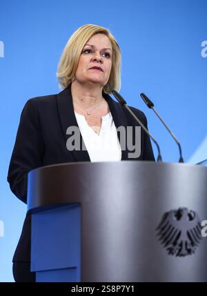 Berlin, Germany. 23rd Jan, 2025. Nancy Faeser (SPD), Federal Minister ...