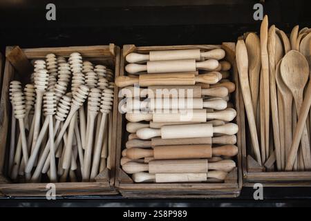Rolling pins made of wood Stock Photo - Alamy