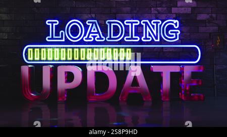Neon lights loading update Stock Photo - Alamy