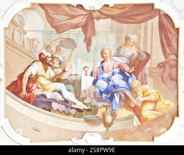An image of a beautiful religious fresco in Ochsenhausen Germany Stock ...