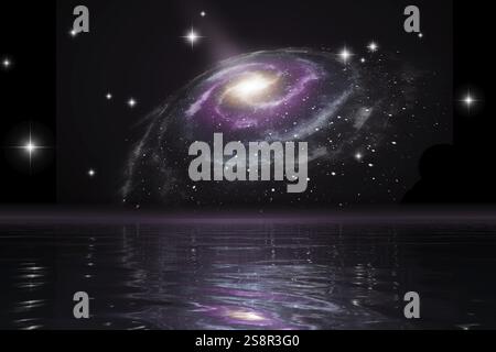 spiral galaxy over the ocean Stock Photo - Alamy
