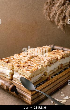 Homemade Norwegian sweet cake Verdens Beste Kake with custard, meringue ...