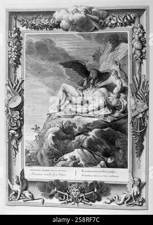 Prometheus devoured by the eagle. Engraved illustration from 'The ...