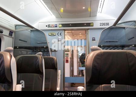 irish rail enterprise service to dublin on platform at belfast grand ...