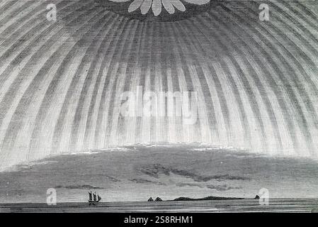 Illustration depicting the Aurora Borealis observed from Orléans. Dated ...