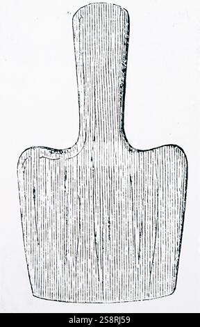 Engraving depicting wooden butter spade. Dated 19th Century Stock Photo ...