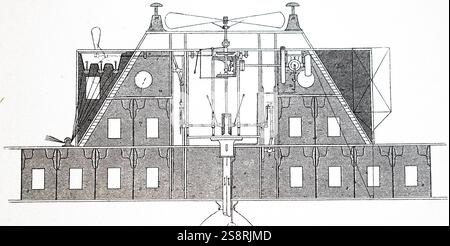 Illustration depicting a design for a German flying machine. Dated 19th ...