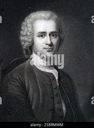 Jean Jacques Rousseau. Portrait of the Geneva born philosopher, Jean ...