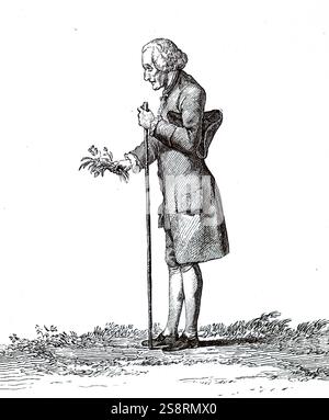 Jean Jacques Rousseau. Portrait of the Geneva born philosopher, Jean ...