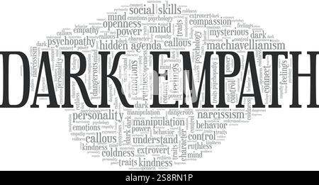 Dark Empath conceptual vector illustration word cloud isolated on white ...