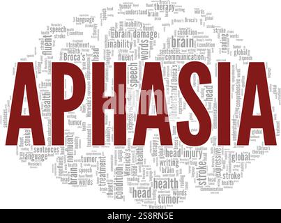 Aphasia conceptual vector illustration word cloud isolated on white ...