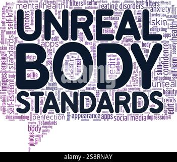 Unreal Body Standards conceptual vector illustration word cloud ...