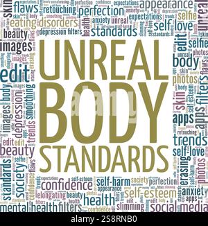 Unreal Body Standards conceptual vector illustration word cloud ...