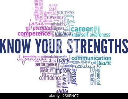 Know Your Strengths word cloud conceptual design isolated on white ...