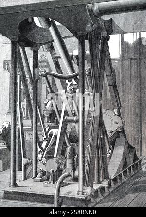 Illustration depicting a steam turbine, a device that extracts thermal ...