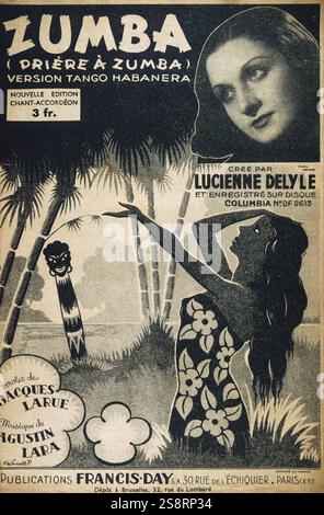 French song book for 'Prière à Zumba' (prayer to Zumba) by J.Larue and ...