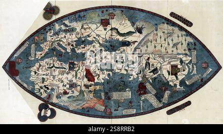 Genoese world map, 1457. Hispanic Society of America, 1912. Text by E.L ...