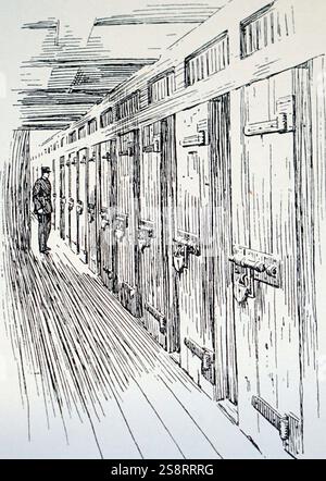 Interior of a British prison transportation ship (prison hulk) used to ...