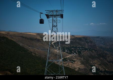 funicular near Tatev Monastery and a view of the mountains Stock Photo ...