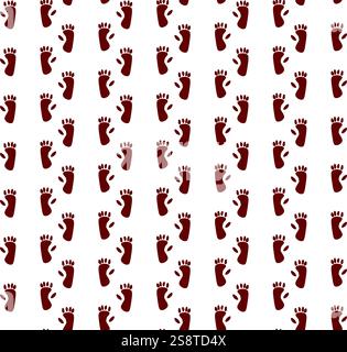 Paw print seamless pattern. Traces of Cat Textile Pattern Stock Vector ...