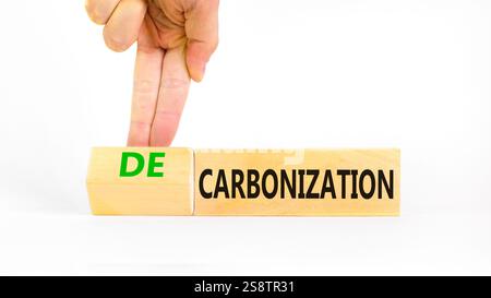 Decarbonization or carbonization symbol. Concept words Decarbonization ...