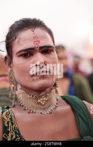 Transgender dancers from the Kinnar Akhara, Maha Kumbh Mela, Prayagraj ...