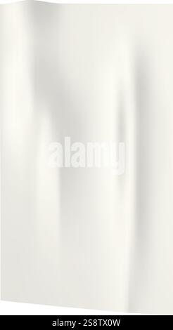 Crumpled and wrinkled white paper mockup. Realistic vector illustration ...