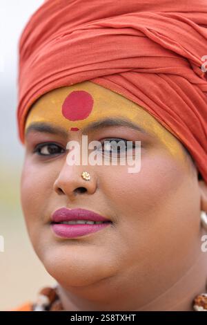 Transgender sadhu at the Kinnar Akhara, Maha Kumbh Mela, Prayagraj ...