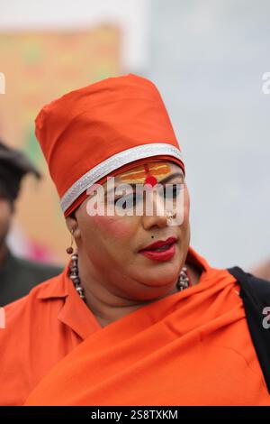 Transgender sadhu at the Kinnar Akhara, Maha Kumbh Mela, Prayagraj ...