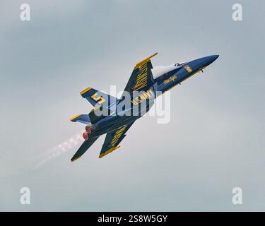 The U.S. Navy F-18 Rhino Demonstration Team performs aerial maneuvers ...