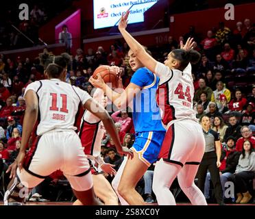 UCLA Bruins center Lauren Betts (51) sits on bench during timeout ...