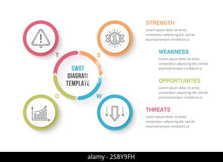 SWOT analysis, circle diagram, infographic template, vector eps10 ...