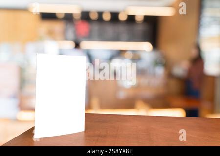 Stand Mock up Menu frame tent card blurred background design key visual ...
