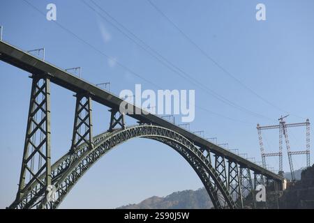 January 24, 2025, Reasi, Jammu And Kashmir, India: A view of the Chenab ...