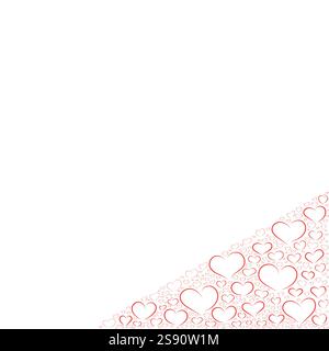 Simple doodle frame with hearts. Outline Valentine square empty frame ...