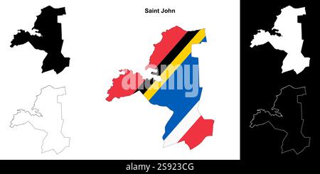 Saint John parish outline map set Stock Vector Image & Art - Alamy