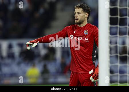 Real Sociedad's Alejandro Remiro during La Liga match. August 16,2025 ...