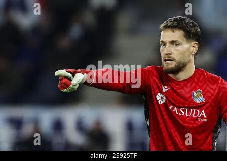 Real Sociedad's Alejandro Remiro during La Liga match. August 16,2025 ...