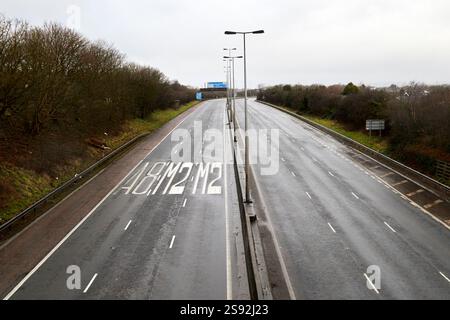 almost empty M2 motorway during high winds in red warning due to storm ...