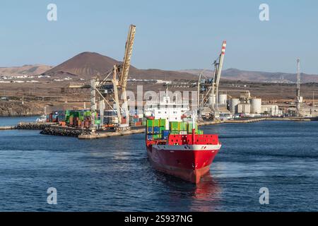 Container ship Nanto IMO 9083043 in Arrecife harbour, Lanzarote, Canary ...