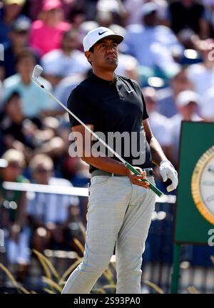 Jul 22, 2018; Carnoustie, Angus, Scotland; Sam Locke (Sco) holds the ...