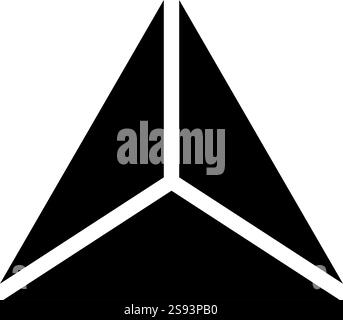 Pyramid shape triangle view from above Sacred geometry icon black color ...