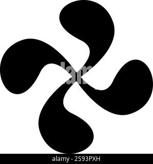 Basque Cross Lauburu Lauborou Eusko contour outline line icon black ...