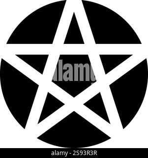Pentakl Neopagan Wicca Pentacle Neo paganism sign five pointed star in circle inside round ...