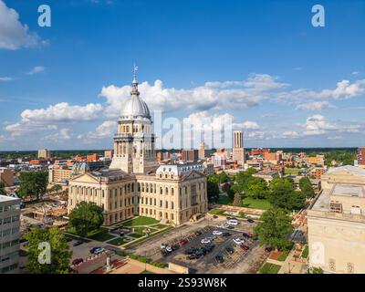 Springfield, Illinois, USA downtown city skyline at dusk Stock Photo ...