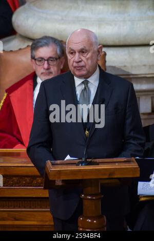 The Minister of Justice, Carlo Nordio, speaks during the inauguration ...