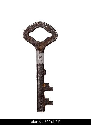 Old rusty key isolated on a white background Stock Photo - Alamy